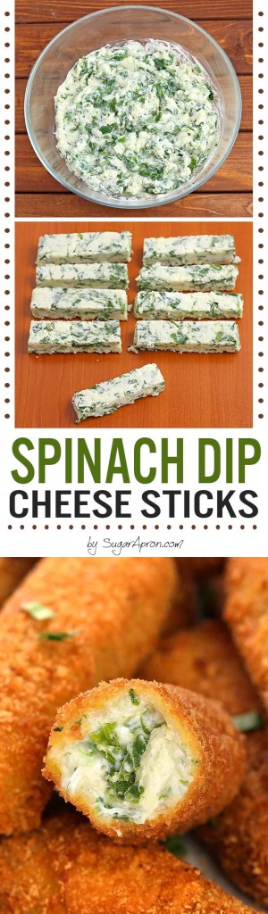 Easy Spinach Dip Cheese Sticks - Sugar Apron
