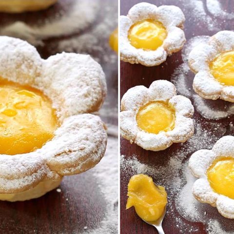 Flower Shaped Mini Lemon Tarts - Sugar Apron