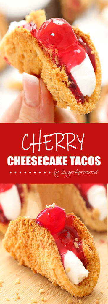 Cherry Cheesecake Tacos - Sugar Apron