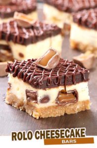 Rolo Cheesecake Bars - Sugar Apron